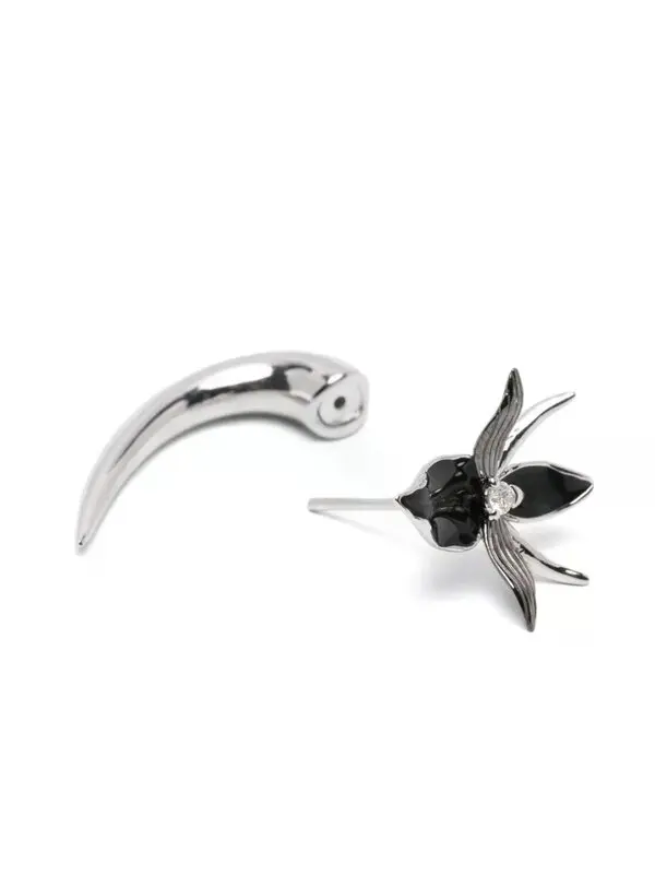 SHAUN LEANE Diamond Talon Black Orchid Earrings