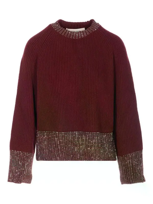 GOLDEN GOOSE Embellished Ribbed Knit Sweater