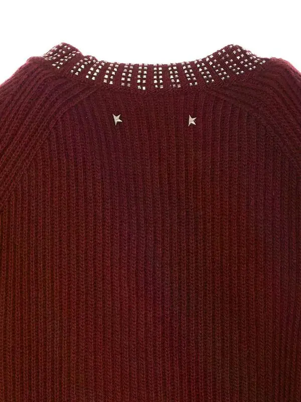 GOLDEN GOOSE Embellished Ribbed Knit Sweater