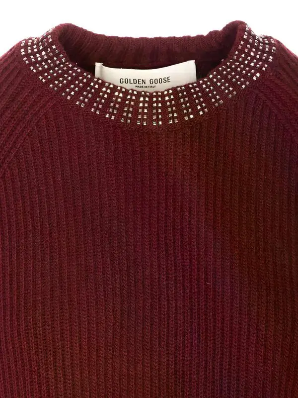 GOLDEN GOOSE Embellished Ribbed Knit Sweater