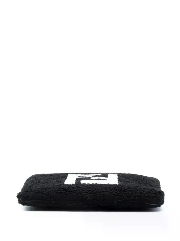 Fendi Shearling Ff Flat Pouch - Black