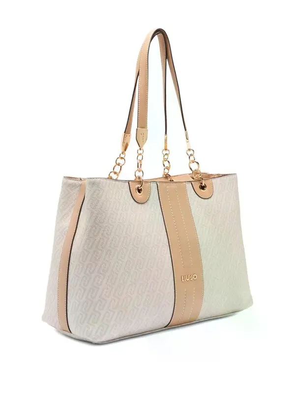Liu Jo Monogram Logo Drummed Effect Tote Bag