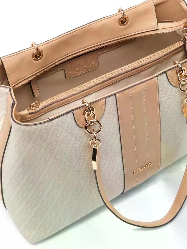 Liu Jo Monogram Logo Drummed Effect Tote Bag