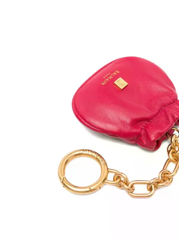 Balmain Pouch Chain Keyring - Red