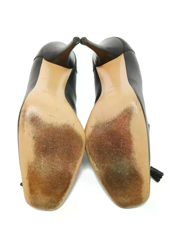 Gucci Leather Pumps With Bamboo Detail And Fringe