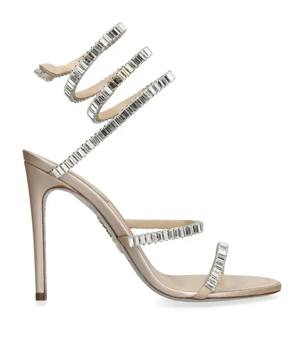 Rene Caovilla Embellished Cleo Spark High Heel Sandals - Beige