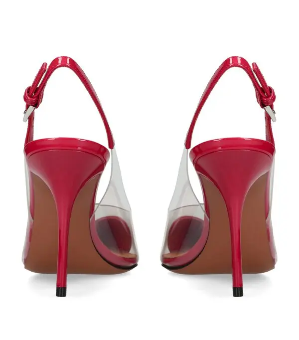 Alaïa Patent Coeur Slingback Pumps 90 - Pink