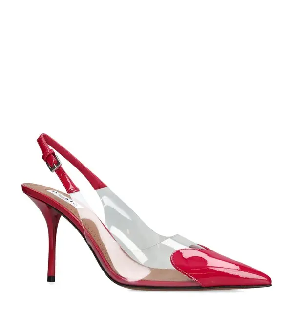 Alaïa Patent Coeur Slingback Pumps 90 - Pink