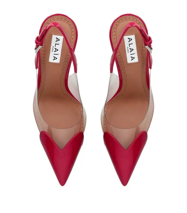 Alaïa Patent Coeur Slingback Pumps 90 - Pink