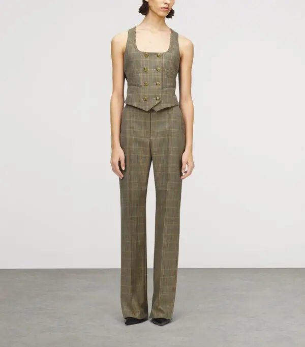 Alexander McQueen Wool Checkered Trousers