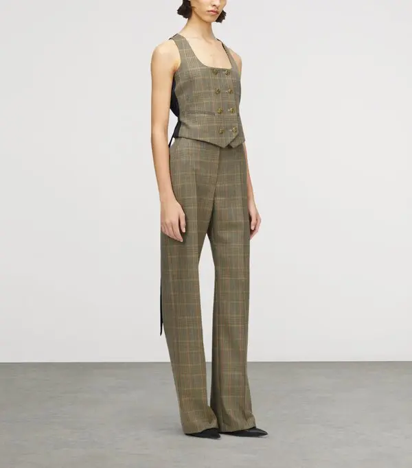 Alexander McQueen Wool Checkered Trousers