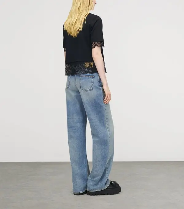 Alexander McQueen Cotton Lace Trim T-shirt