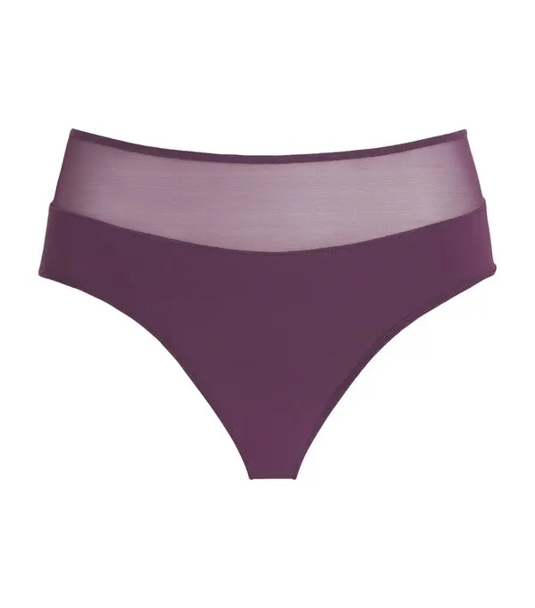 Wolford Sheer Opaque High-rise Briefs - Purple