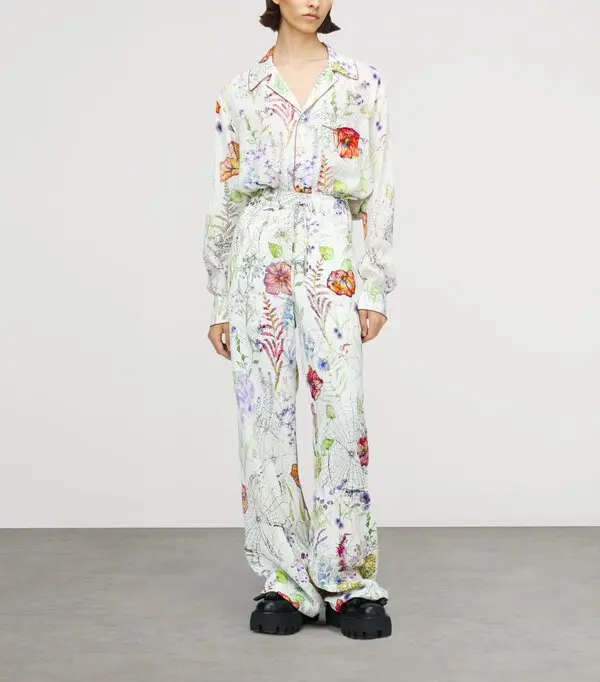 Alexander McQueen Floral Satin Trousers