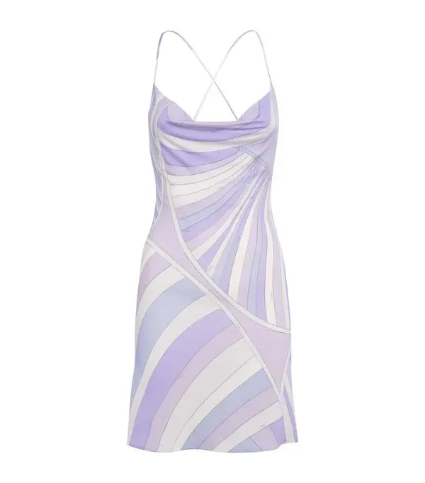 Emilio Pucci Satin Iride Print Mini Dress