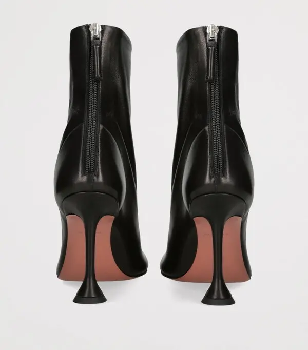 Amina Muaddi Leather Iris Ankle Boots