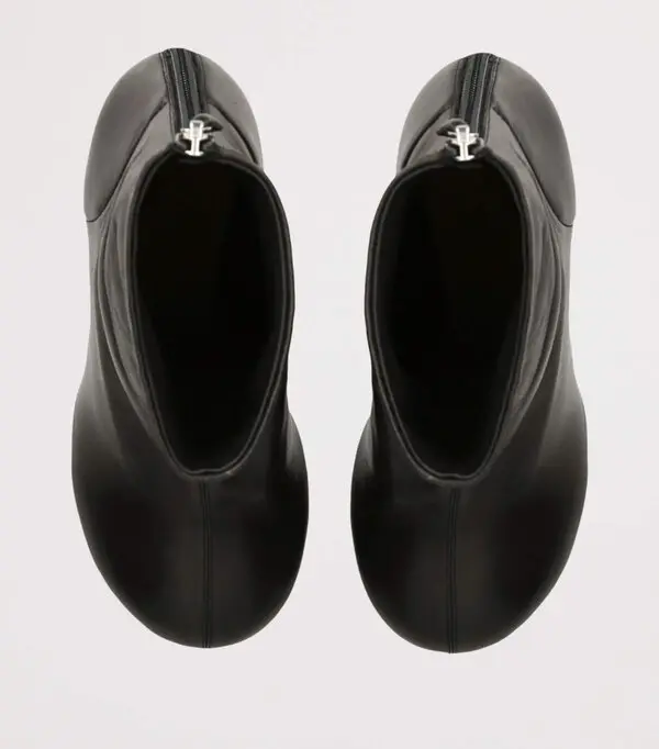 Amina Muaddi Leather Iris Ankle Boots