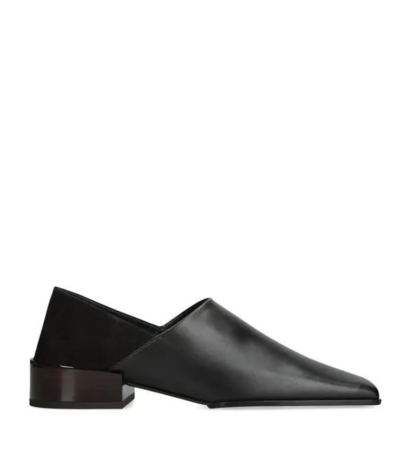 Alaïa Leather Square-toe Loafers - Black