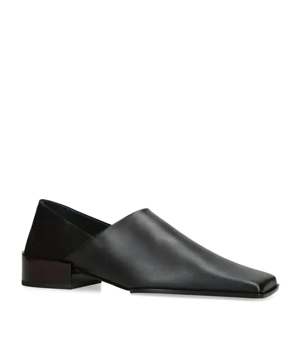 Alaïa Leather Square-toe Loafers - Black