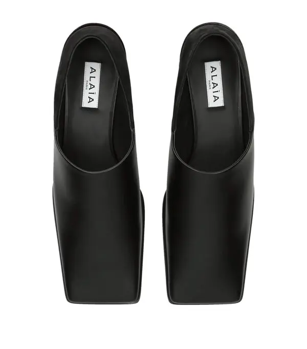 Alaïa Leather Square-toe Loafers - Black