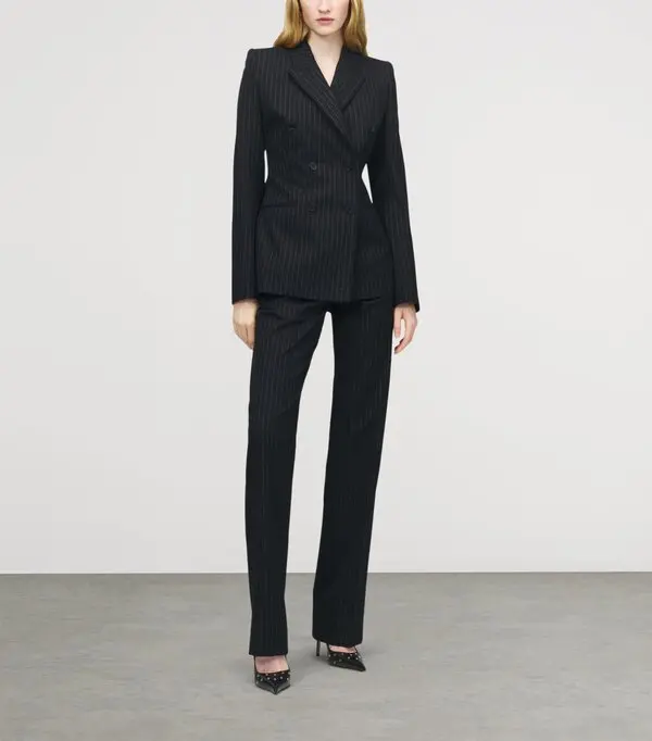 Alexander McQueen Wool Pinstripe Double-breasted Blazer