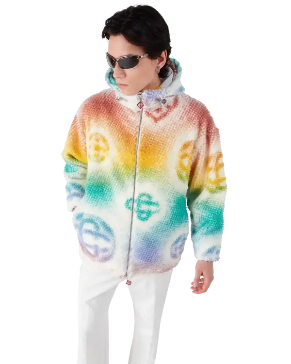 Casablanca Halftone Monogram Fleece Jacket - Multicolor