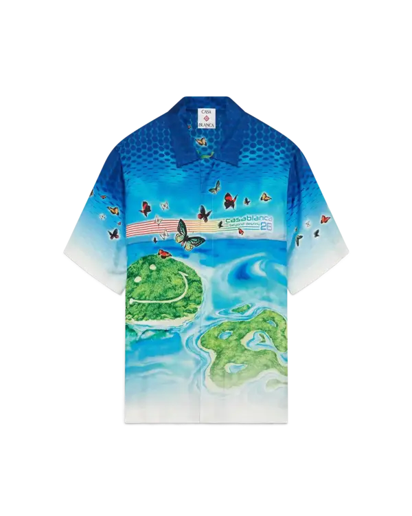 Casablanca Beyond Destiny Short Sleeve Silk Shirt - Multicolor