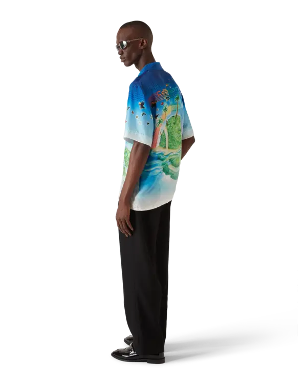 Casablanca Beyond Destiny Short Sleeve Silk Shirt - Multicolor