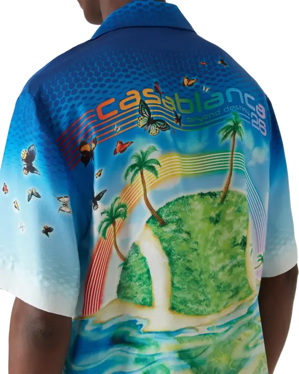 Casablanca Beyond Destiny Short Sleeve Silk Shirt - Multicolor