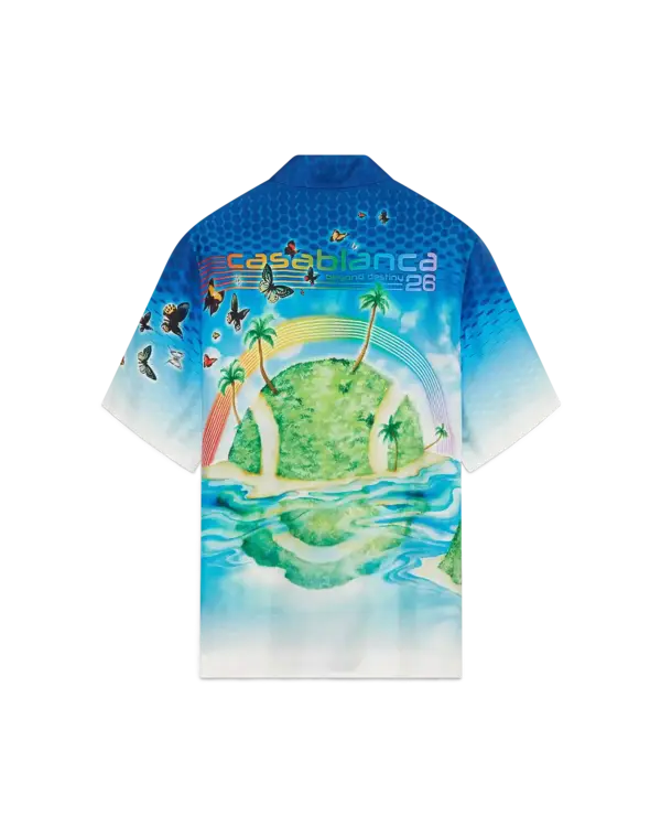 Casablanca Beyond Destiny Short Sleeve Silk Shirt - Multicolor