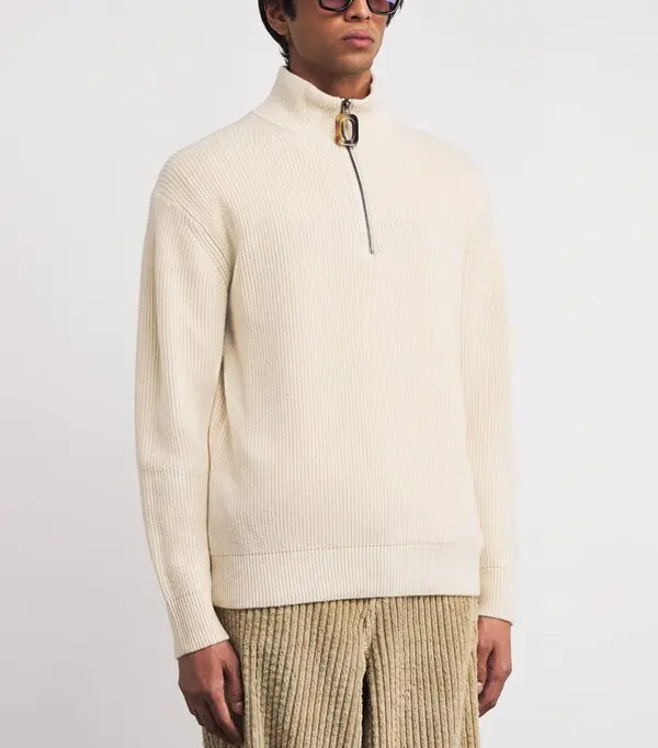 JW Anderson Wool-cotton Anchor-zip Sweater