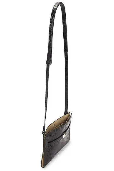 TOTEME Belted Croco Embossed Crossbody Bag - Black