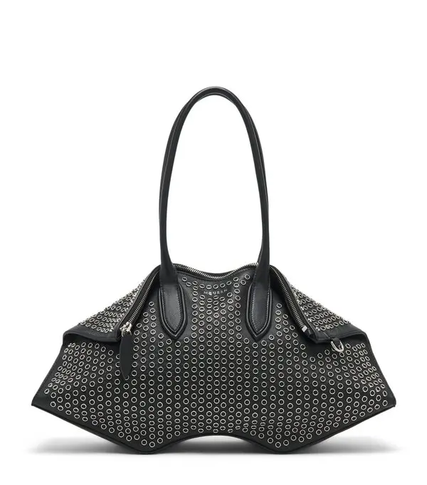 Alexander McQueen Leather Studded Manta Top Handle Bag