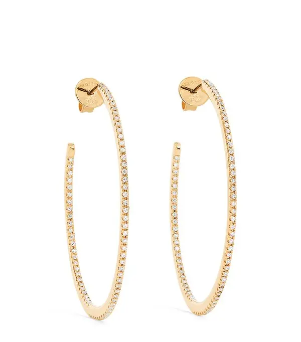 Shay Diamond Pavé Hoop Earrings - Gold