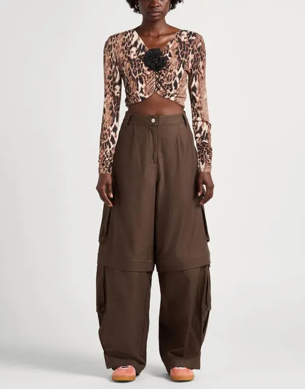 VICOLO Leopard Print Crop Top