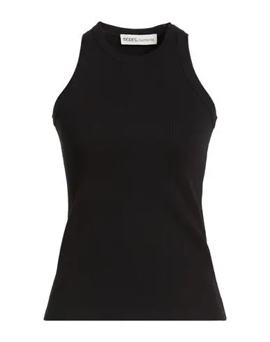MODES Ribbed Jersey Crewneck Tank Top - Black