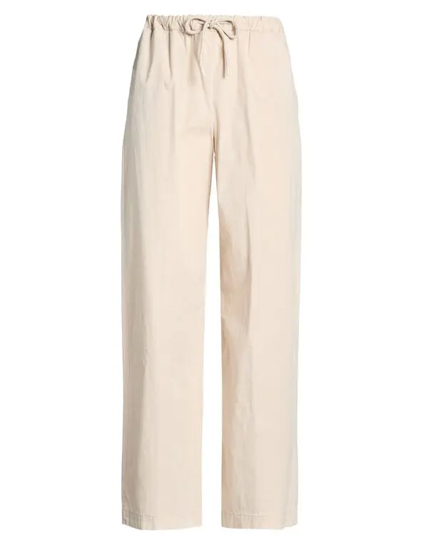CIRCOLO 1901 Cotton Poplin Wide-leg Pants - Beige