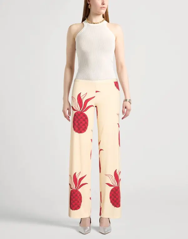 SIYU Wide-leg Floral-print Pants - Orange