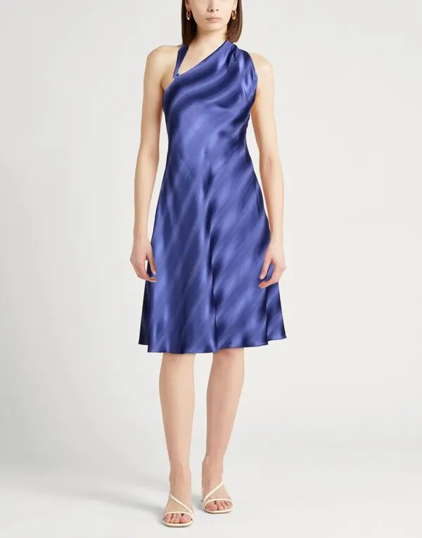 Emporio Armani Midi One-Shoulder Dress In Blue - 81% Off | Editorialist