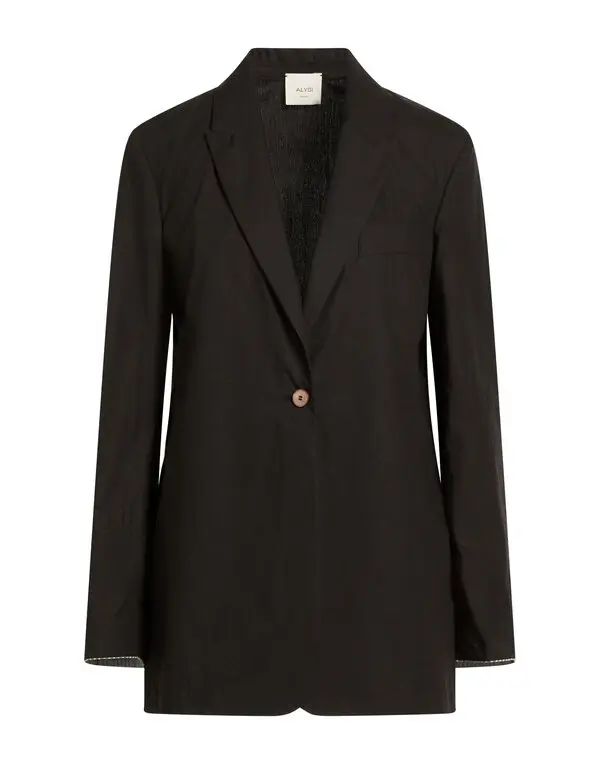 ALYSI Single-breasted Cotton Blazer - Black