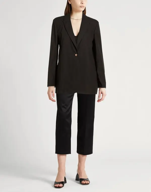ALYSI Single-breasted Cotton Blazer - Black
