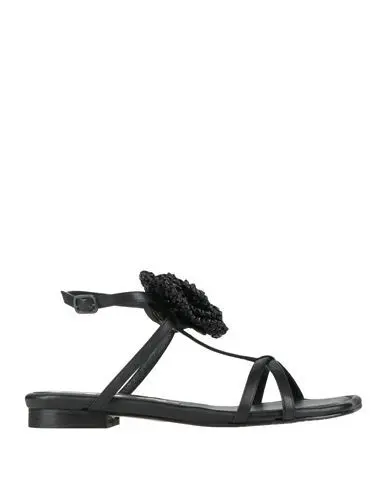 RAS Leather Sandals With Floral Appliqués
