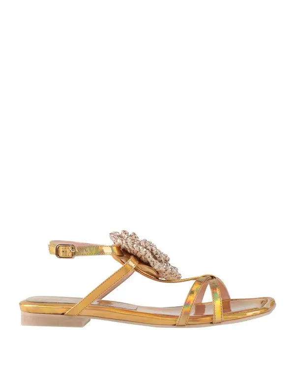RAS Leather Sandals With Floral Appliqués