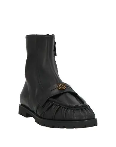 Pinko Leather Ankle Boots With Lug Sole