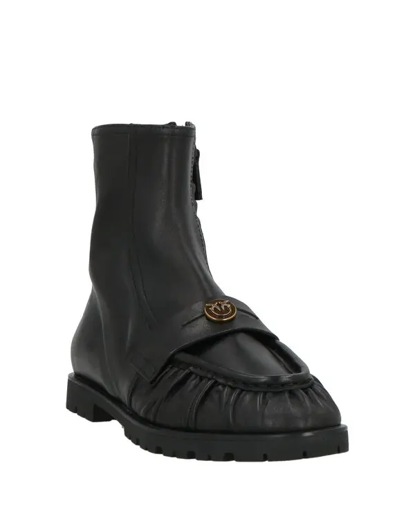 Pinko Leather Ankle Boots With Lug Sole