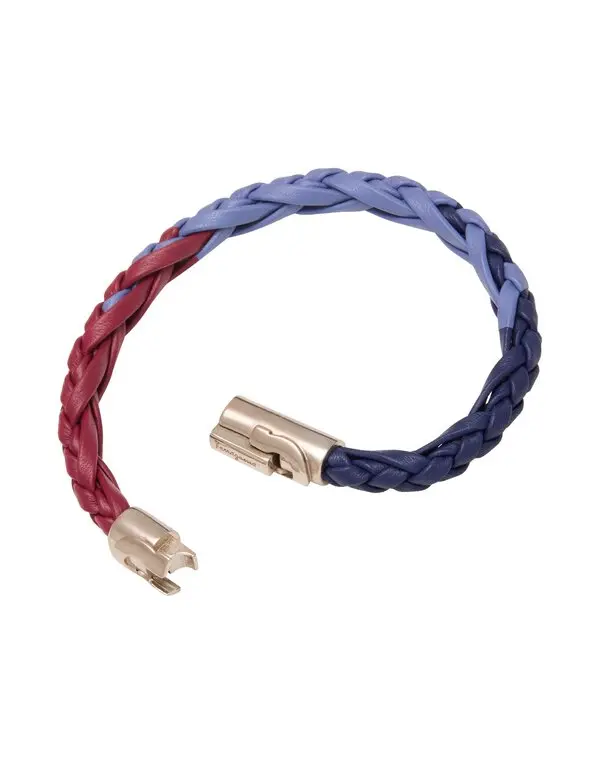 FERRAGAMO Braided Leather Bracelet With Logo