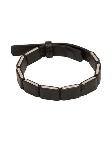 FERRAGAMO Leather And Brass Bracelet - Black