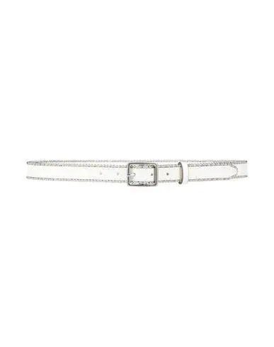 Rag & Bone Leather Skinny Belt - Off White