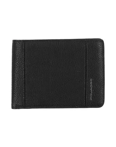 PIQUADRO Wallet Cow Leather, Metal, Polypropylene, Polyurethane - Black