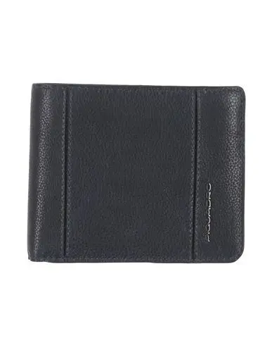 PIQUADRO Wallet Midnight Cow Leather, Metal, Polyurethane, Polypropylene - Blue